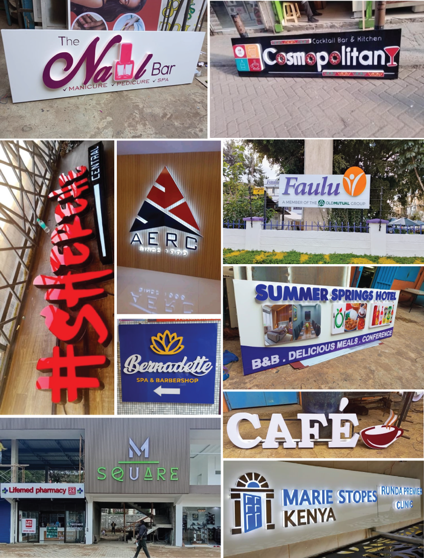 3D and 2D Signages | Hc Prints Best T-shirt print shop in Kenya